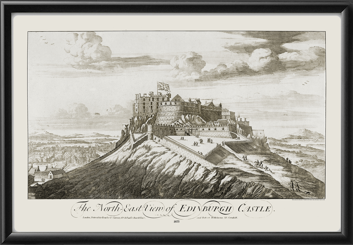 Edinburgh Scotland 1850 - Restored Bird's Eye View | Vintage City Maps