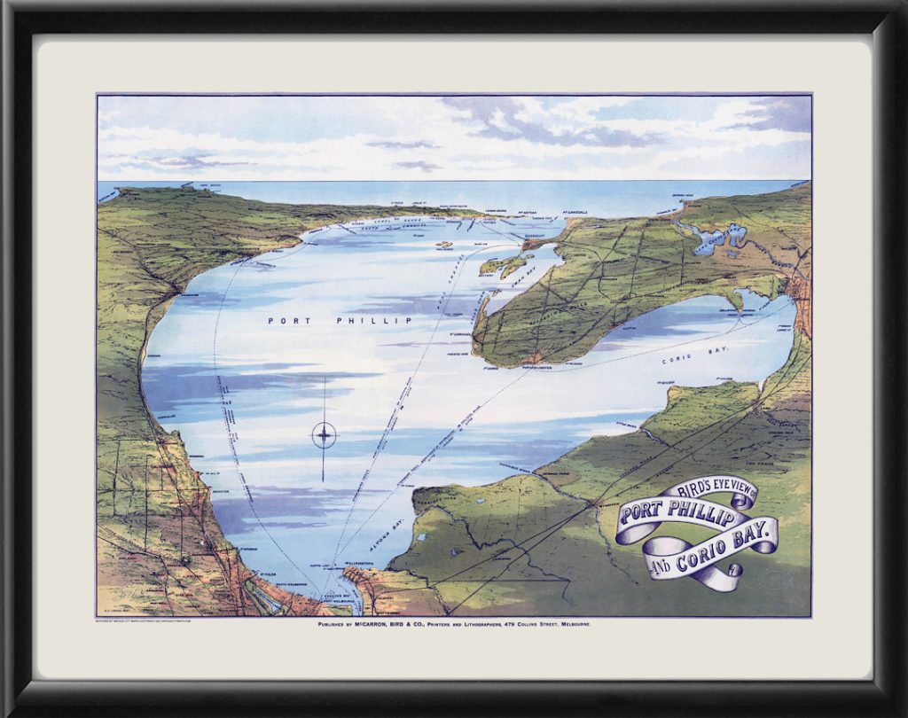 Port Phillip and Corio Bay Restored Map | Vintage City Maps