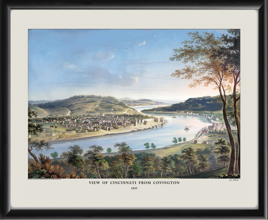 Cincinnati OH 1835 - Restored Bird's Eye View | Vintage City Maps