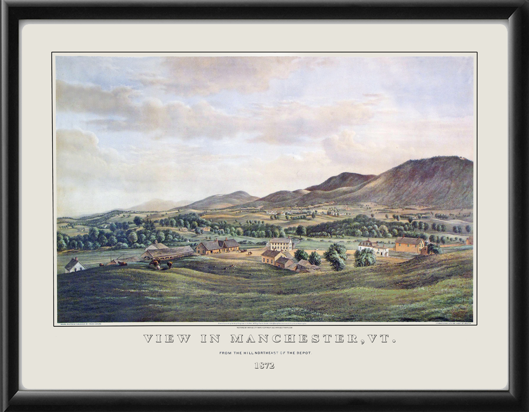 Manchester VT 1872 Restored Map | Vintage City Maps