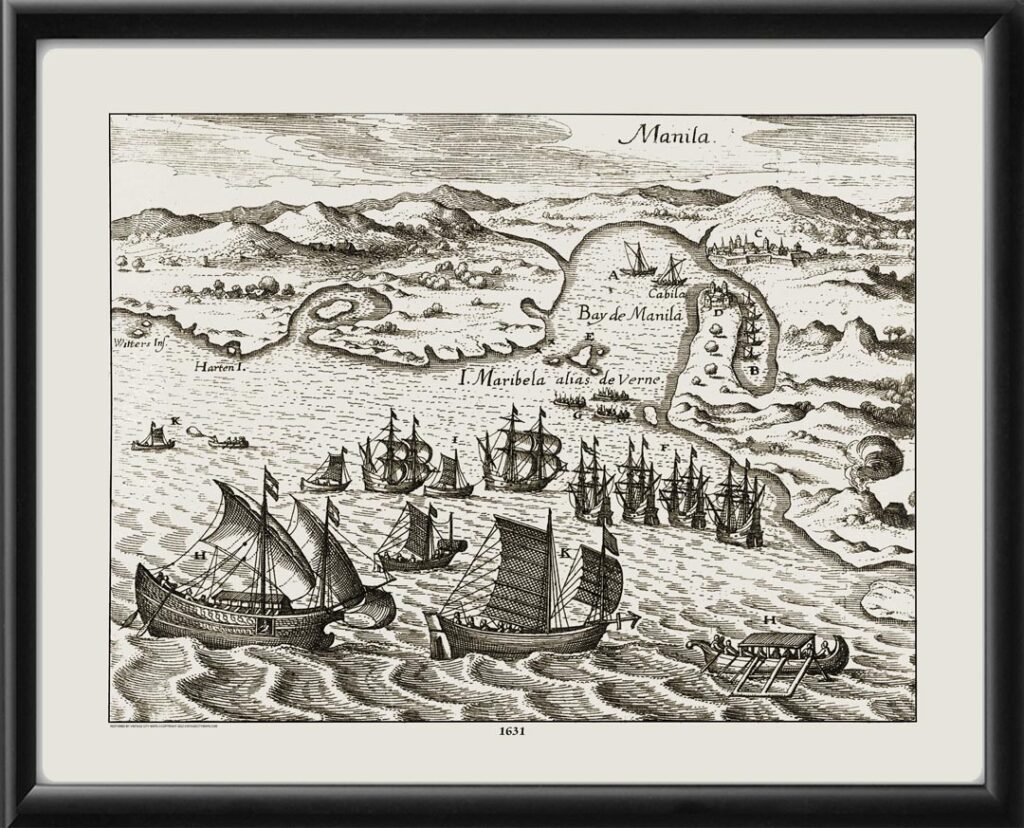 Manila Philippines 1631 Restored Map | Vintage City Maps