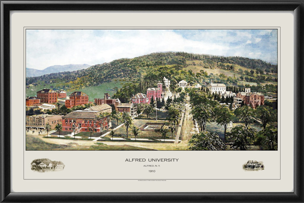 Alfred University NY 1910 Restored Map | Vintage City Maps