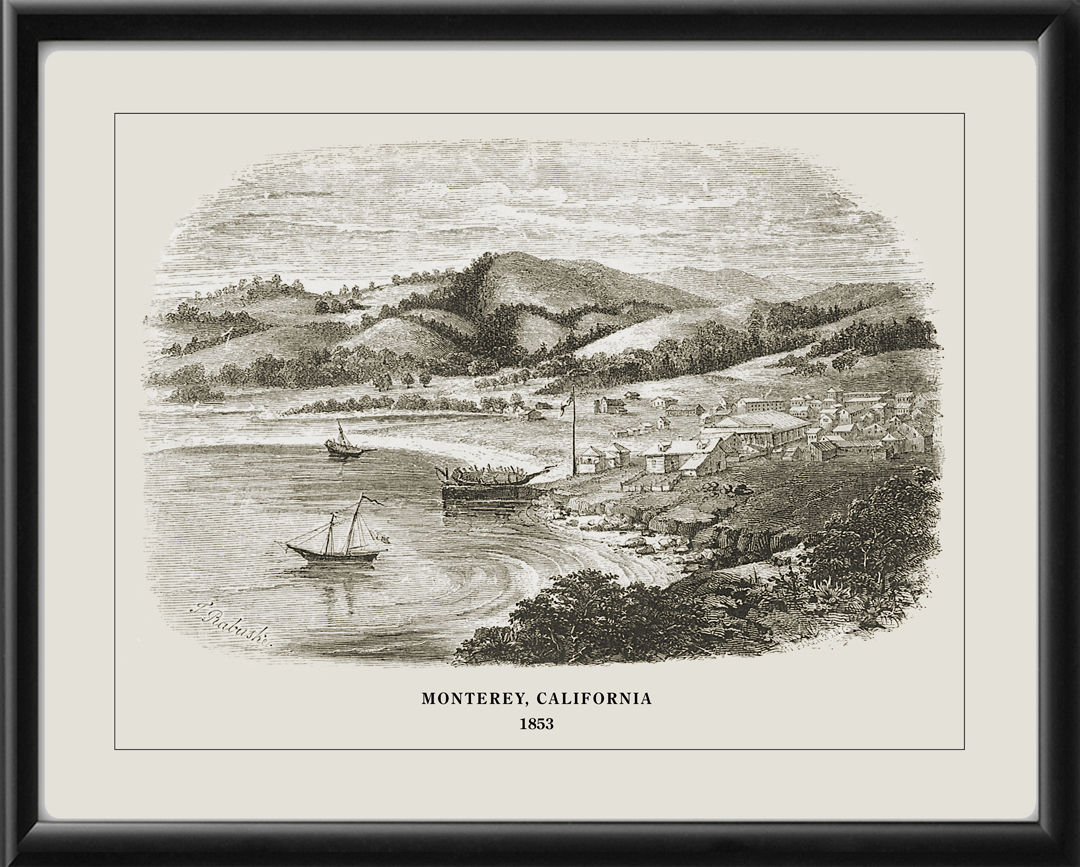 Monterey CA 1853 Restored Map | Vintage City Maps