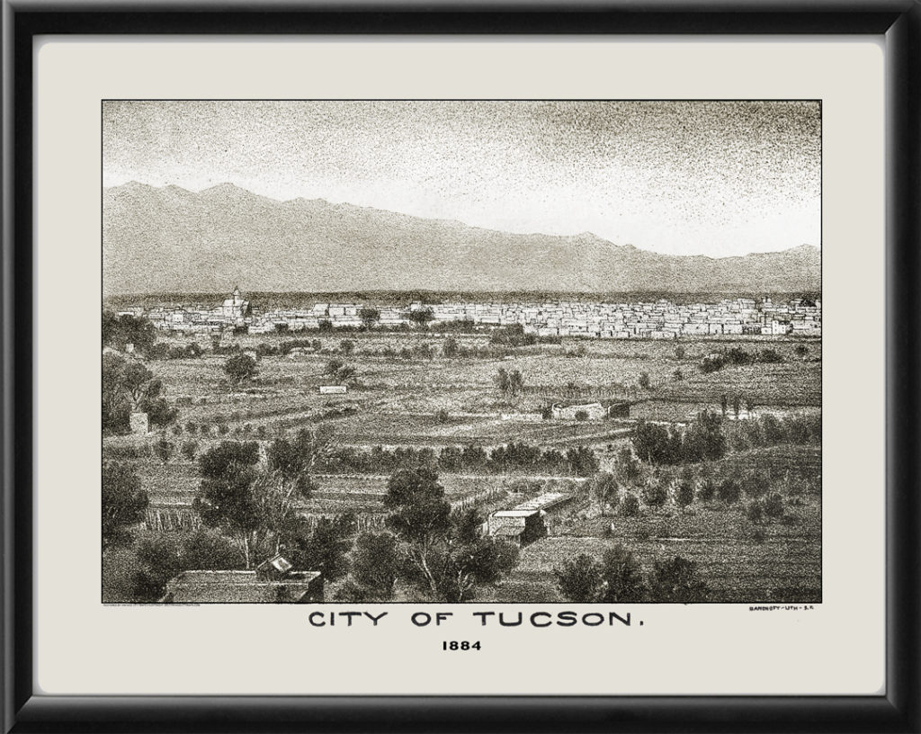 Tucson Arizona 1884 Restored Map | Vintage City Maps