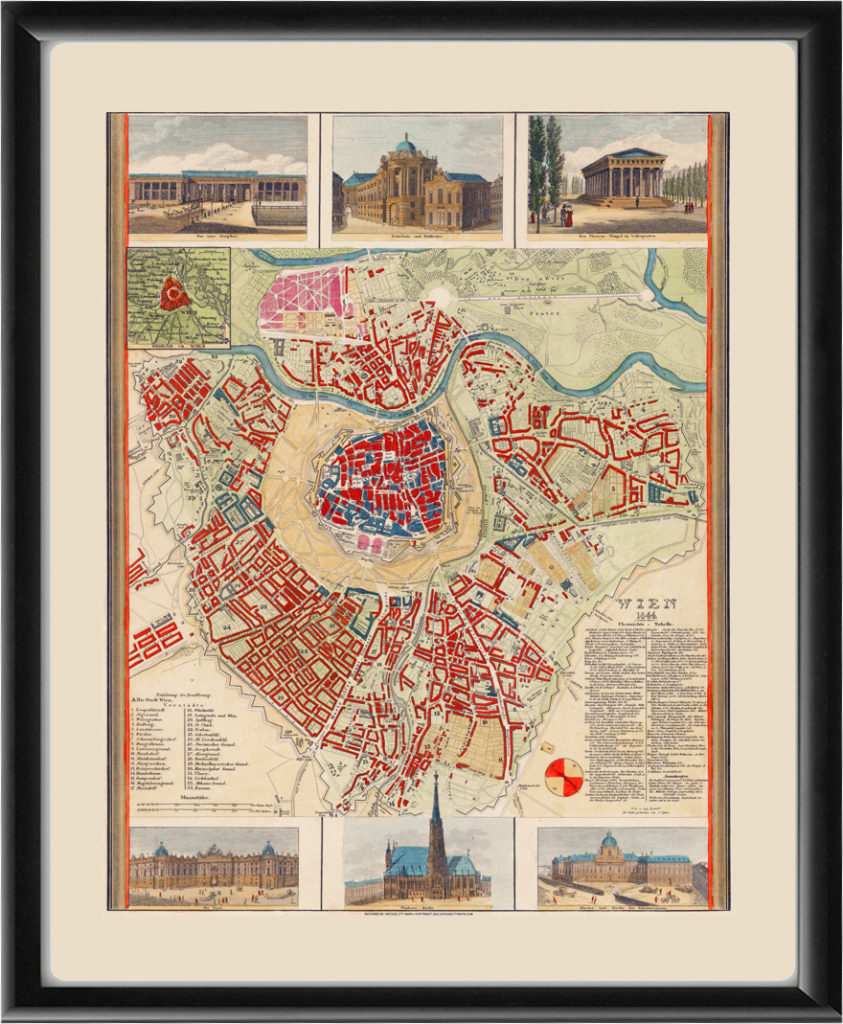 Vienna Austria 1878 Restored Map | Vintage City Maps