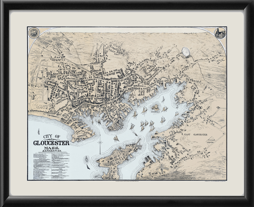 Gloucester MA 1873 Restored Map | Vintage City Maps