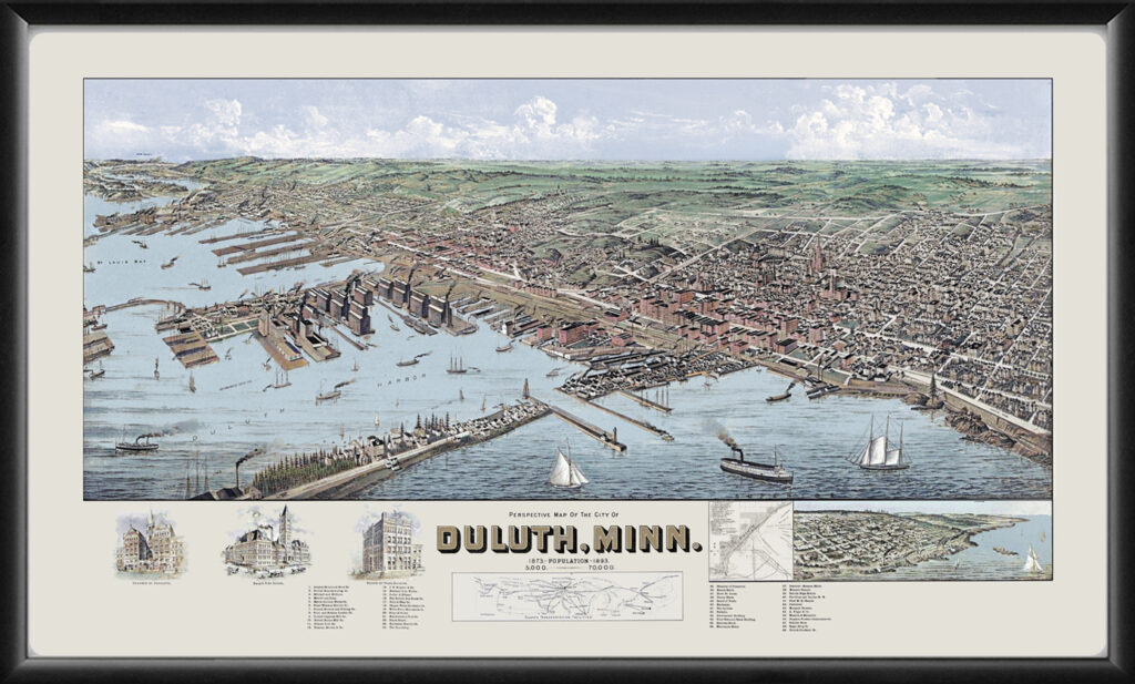 Duluth MN 1893 (Color) Restored Map | Vintage City Maps