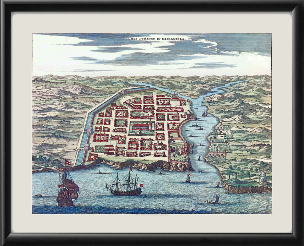 Santo Domingo 1671 Restored Map | Vintage City Maps