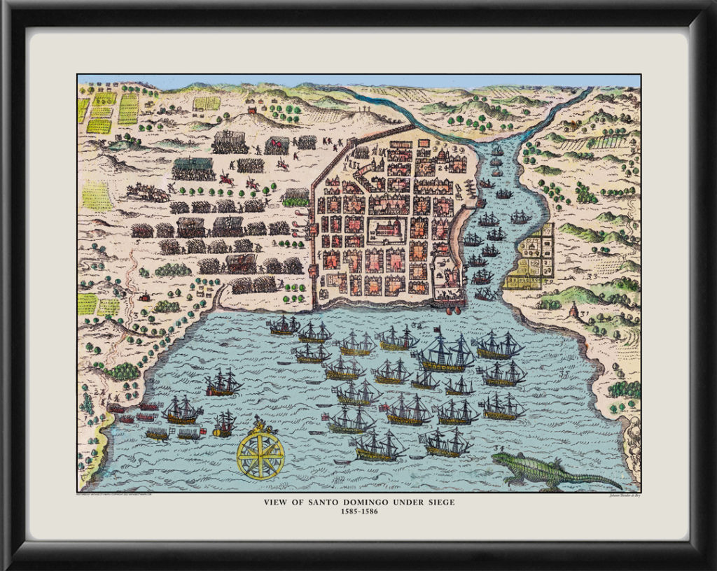 Santo Domingo 1586 Restored Map | Vintage City Maps