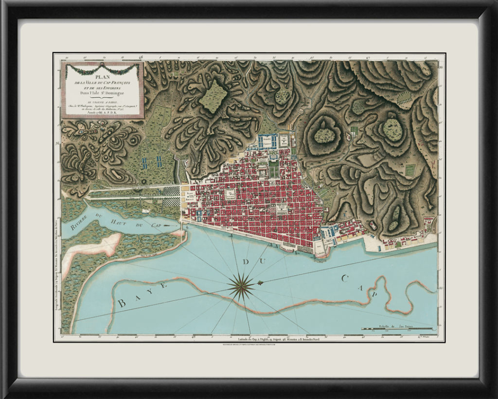 Cap-Francais Saint-Domingue (Haiti) 1786 - Vintage City Maps