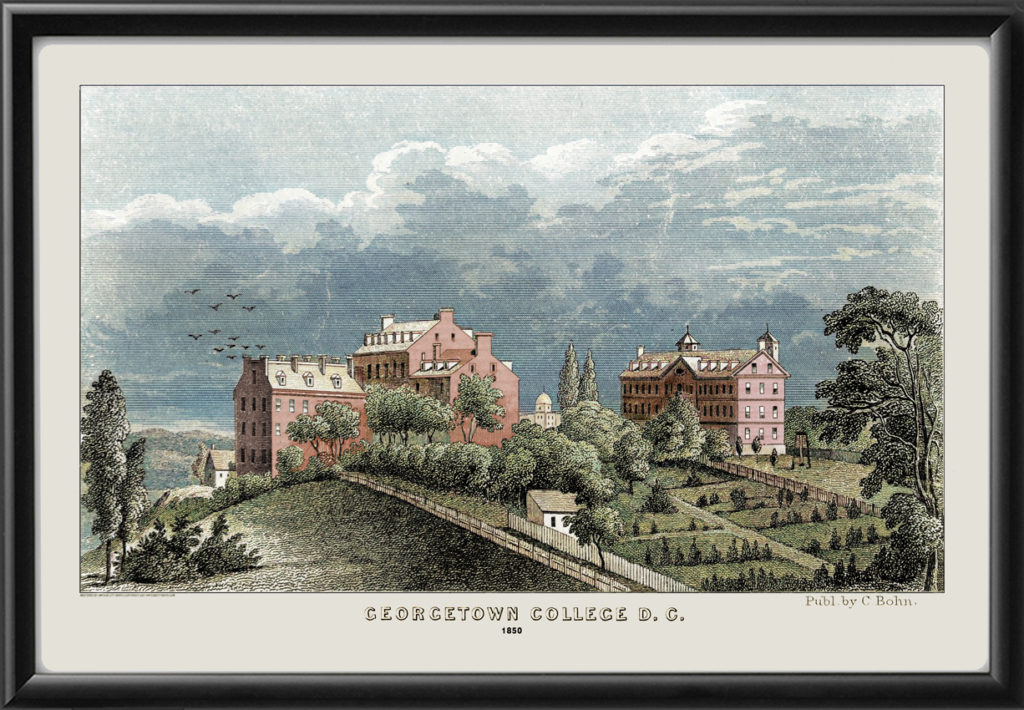 Georgetown University 1850 (Color) - Vintage City Maps