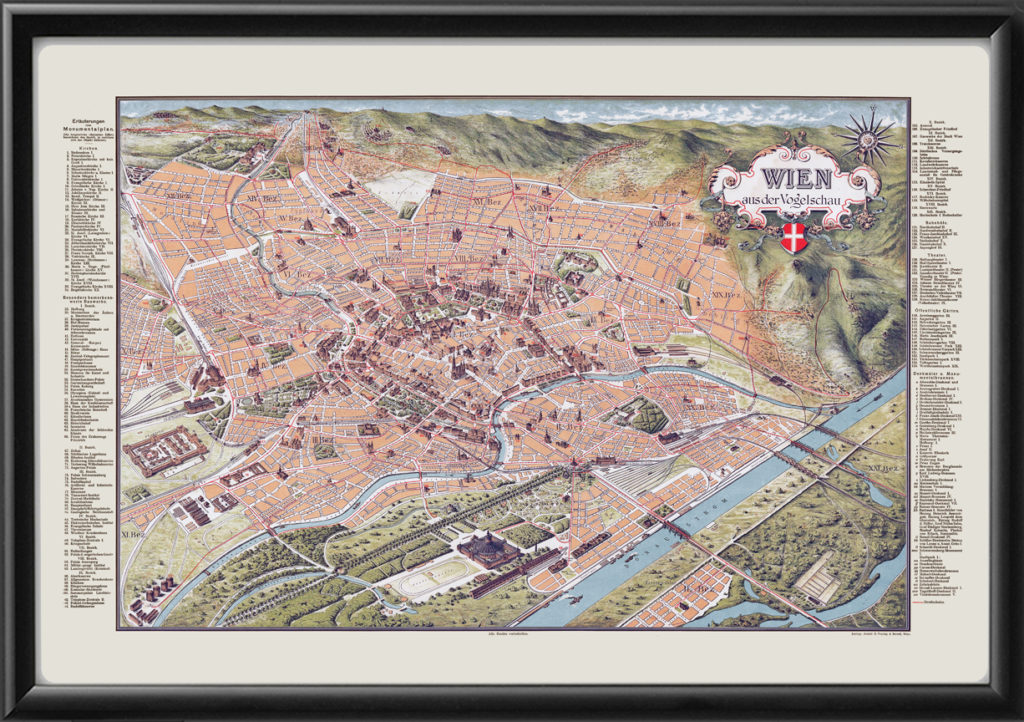 Vienna Austria 1609 Restored Map | Vintage City Maps