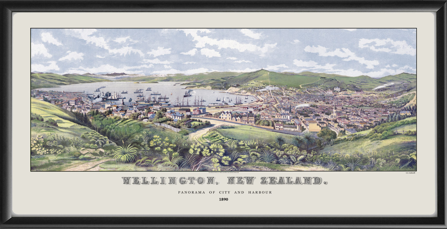 Wellington NZ 1890 Restored Map | Vintage City Maps