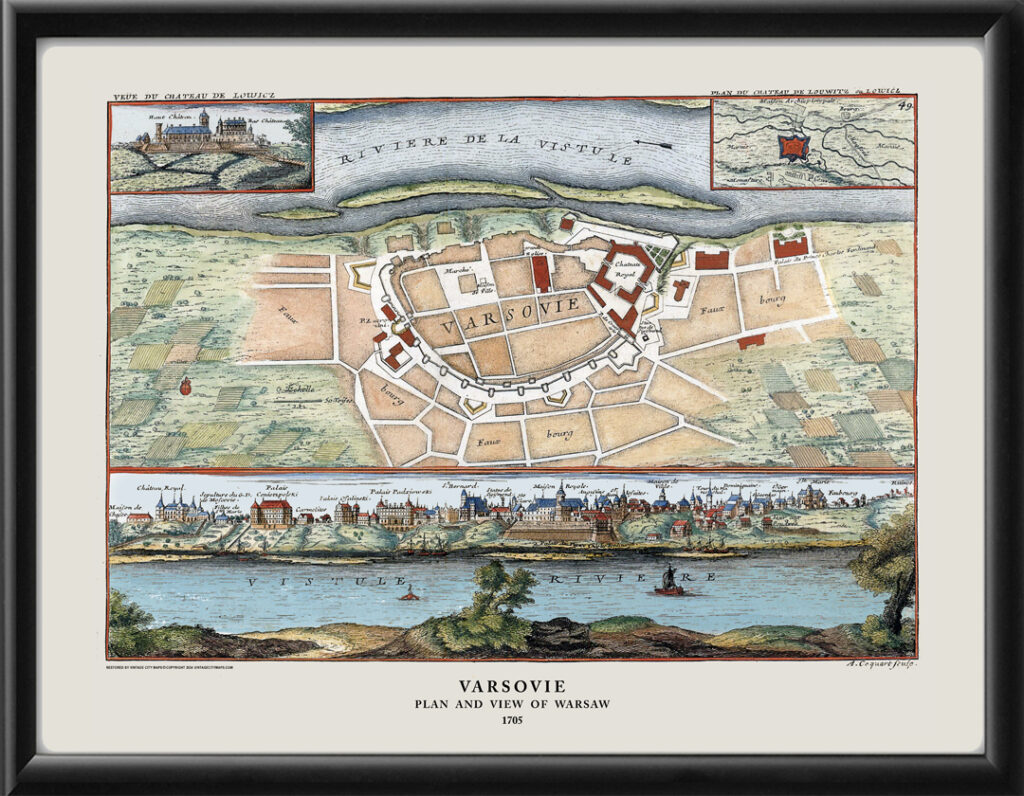 Warsaw Poland 1772 - Vintage City Maps