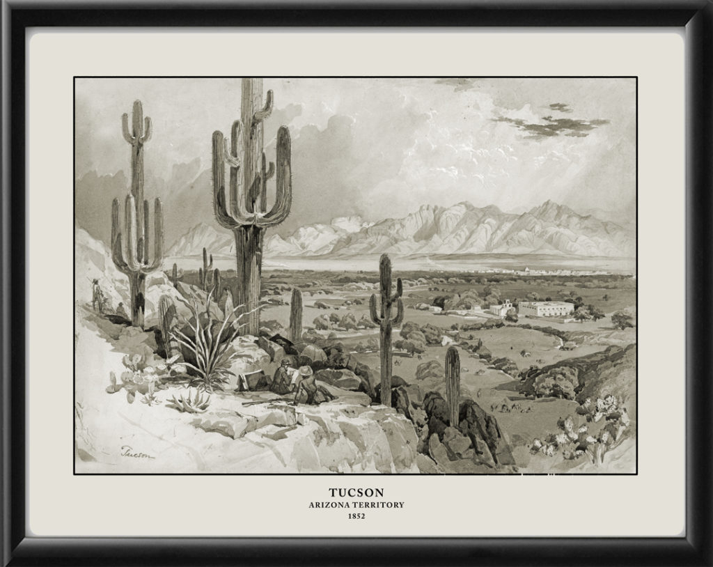 Tucson AZ 1852 Restored Map | Vintage City Maps