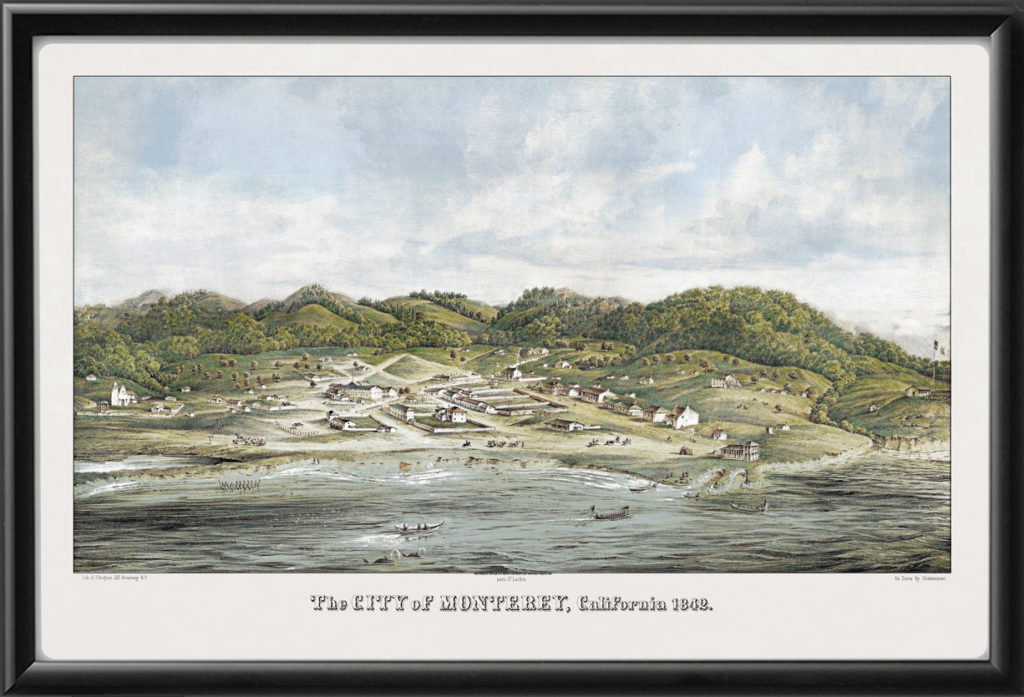 Monterey CA 1842 - 3 (Color) Restored Map | Vintage City Maps