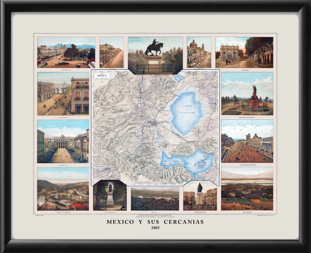 Mexico City 1885 Restored Map | Vintage City Maps