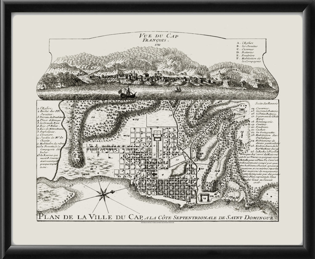Cap Francois (Cap-Haitien), Haiti 1731 - Vintage City Maps