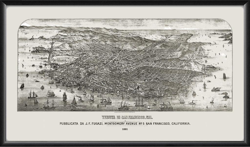 San Francisco CA 1881 Restored Map | Vintage City Maps
