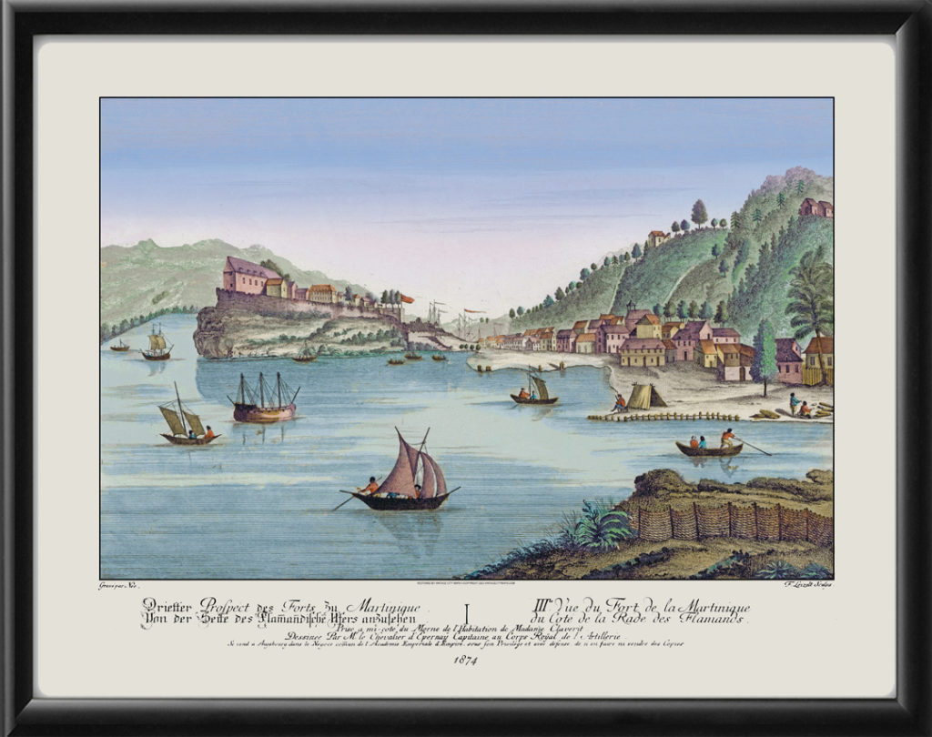 Fort-de-France (Fort Royal), Martinique 1784 Restored Map | Vintage ...