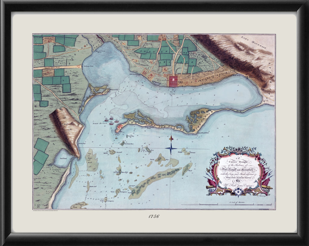 Port Royal Jamaica 1756 Restored Map | Vintage City Maps