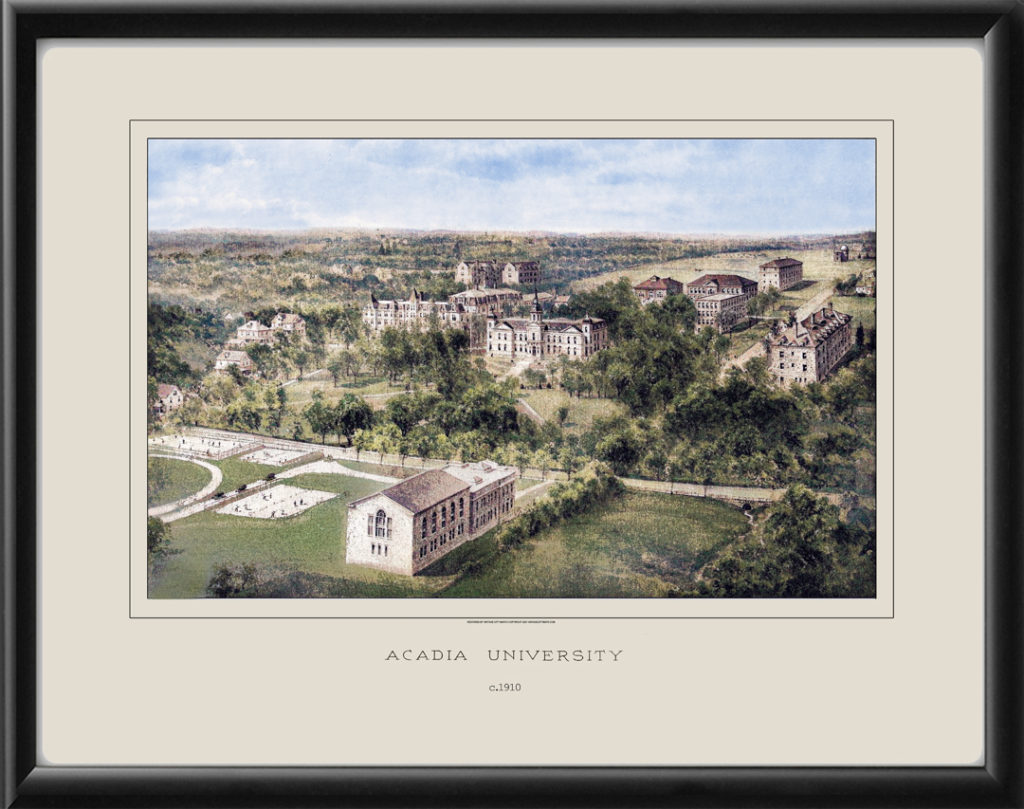 Acadia University, Canada 1910 (Color) - Restored View - Vintage City Maps