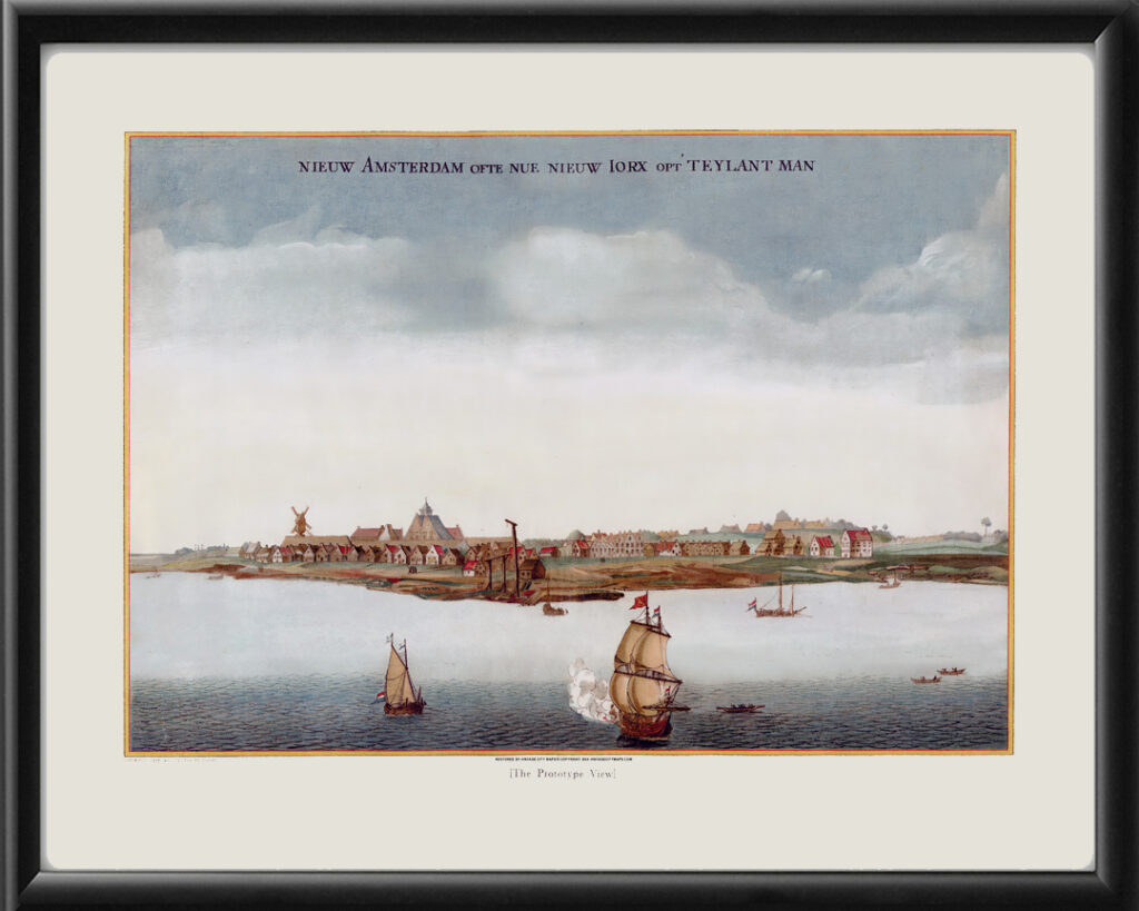 New York City NY - New Amsterdam 1664 - Vintage City Maps