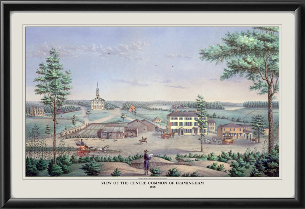 Framingham MA 1808 Restored Map | Vintage City Maps