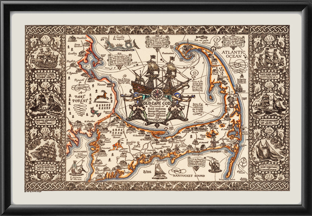 Cape Cod MA 1930 Restored Map | Vintage City Maps