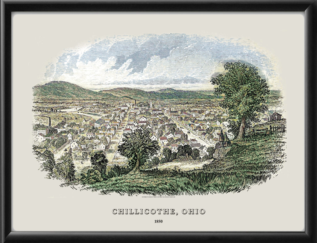 Chillicothe OH 1850 Restored Map | Vintage City Maps