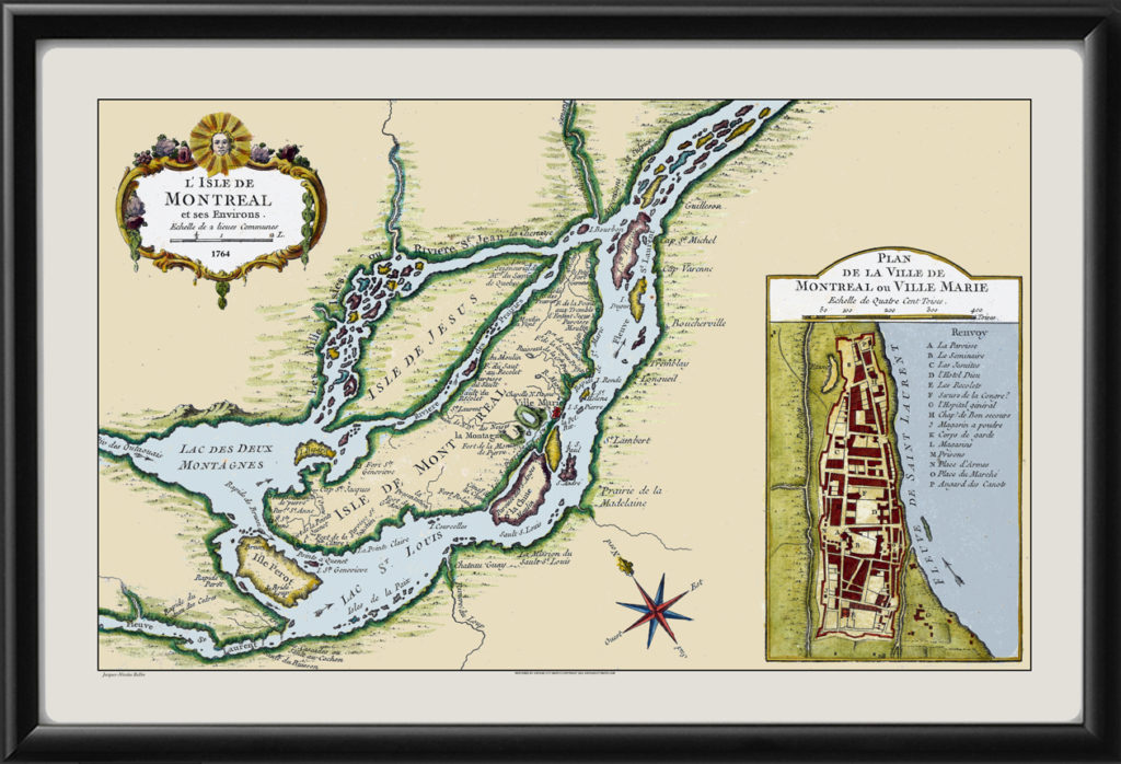 The Isle of Montreal 1764 - Vintage City Maps - Restored Views