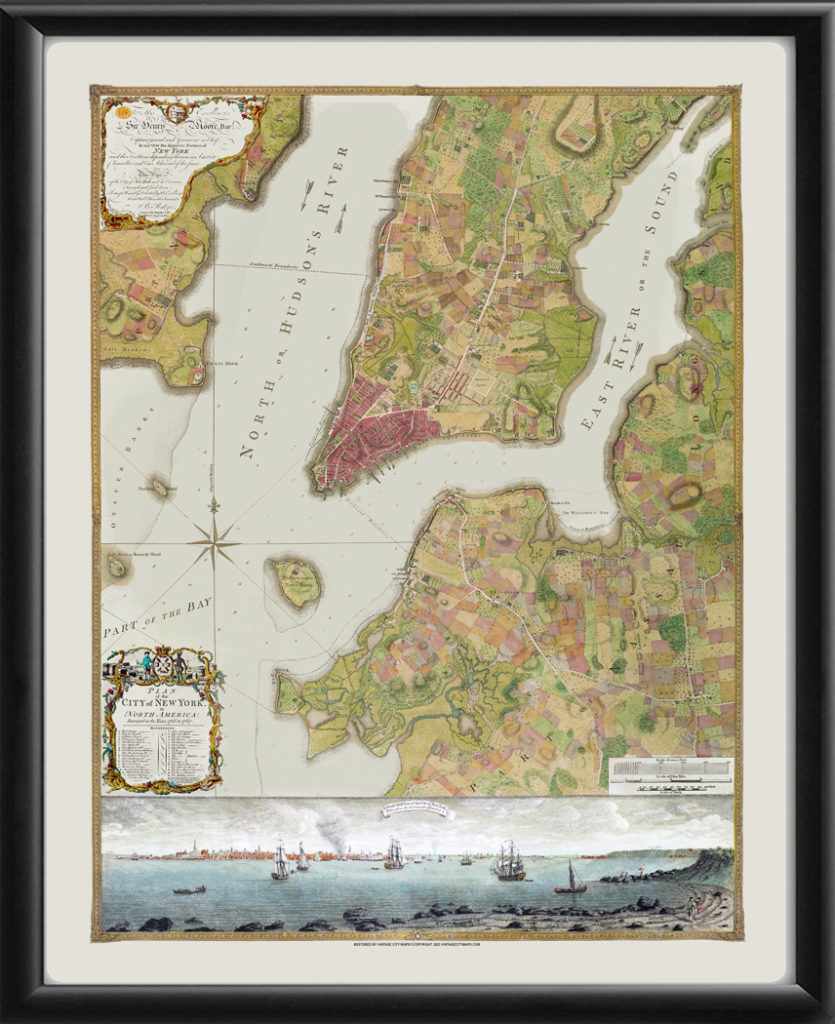 New York City NY 1770 Restored Map | Vintage City Maps