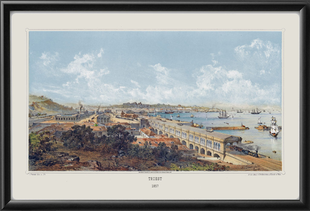 Trieste Italy 1857 Restored Map | Vintage City Maps