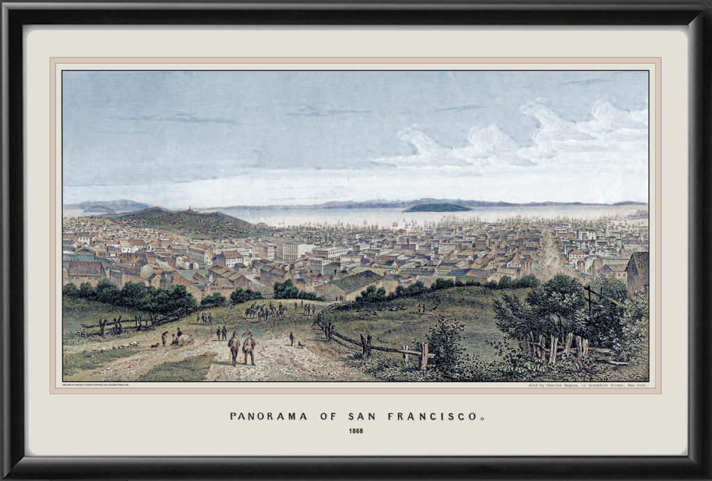 San Francisco CA 1868 Restored Map | Vintage City Maps