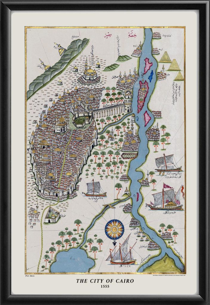 Cairo Egypt 1555 Restored Map | Vintage City Maps