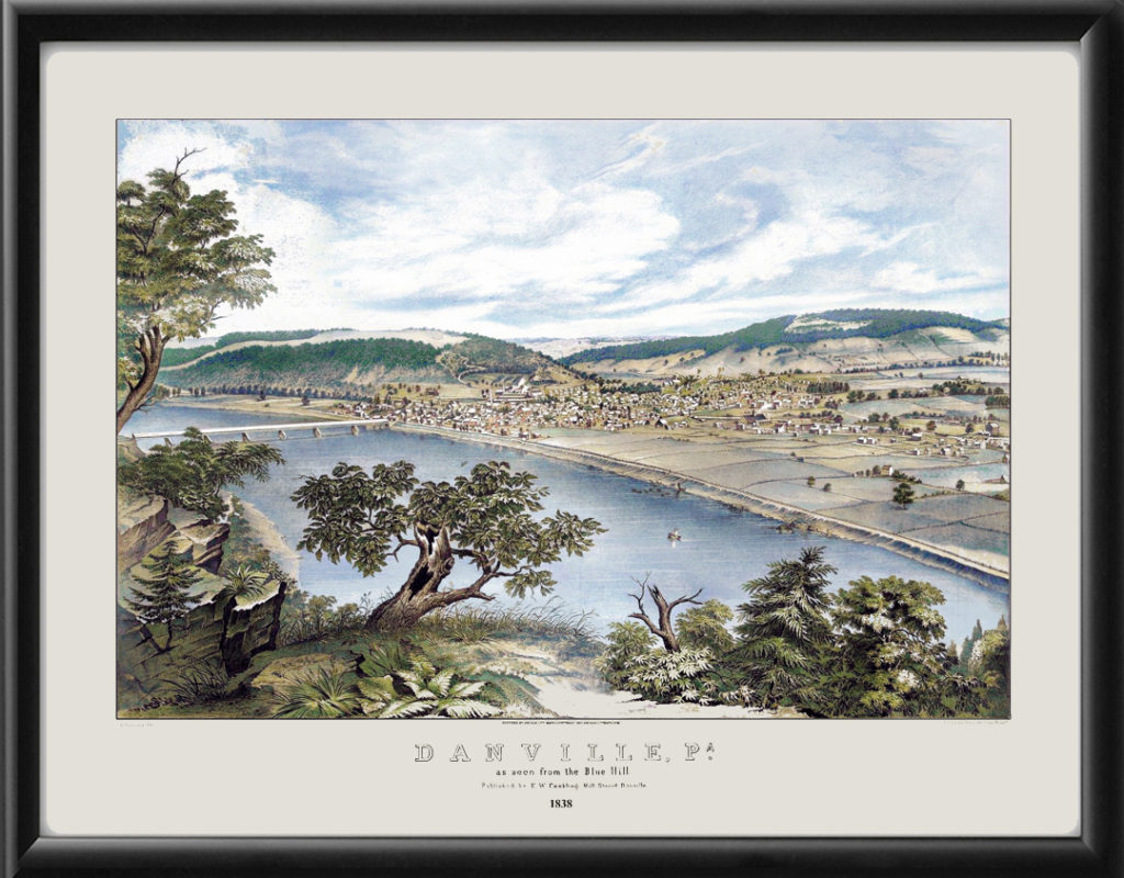 Danville PA 1838 (Color) Restored Map | Vintage City Maps