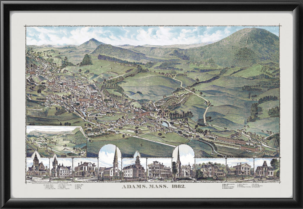 Adams MA 1882 (Color) Restored Map | Vintage City Maps