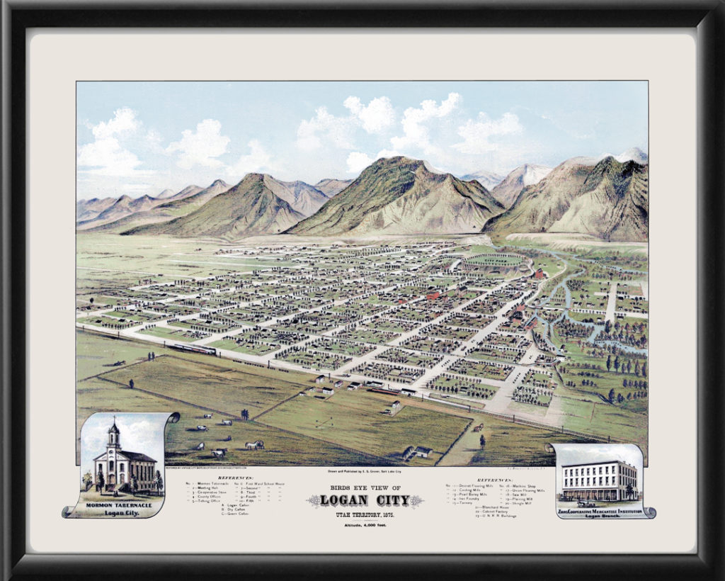Logan UT 1875 (Color) Restored Map | Vintage City Maps