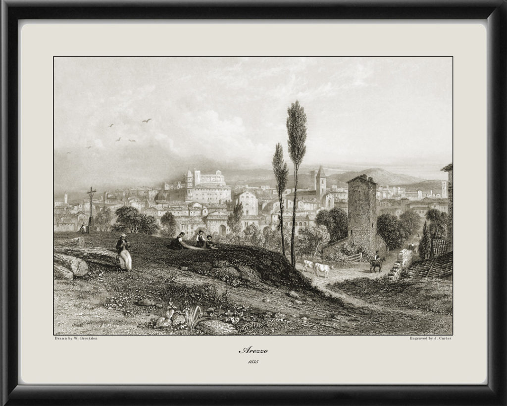 Arezzo Italy 1835 Restored Map | Vintage City Maps