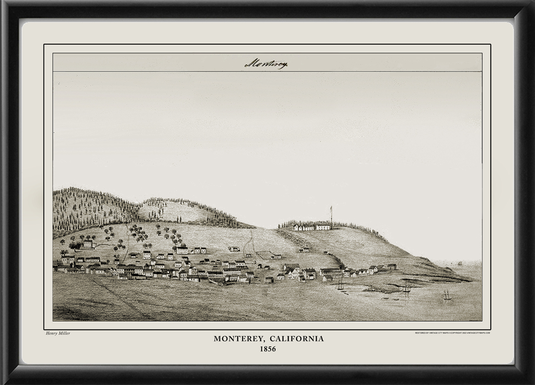 Monterey CA 1856 Restored Map | Vintage City Maps