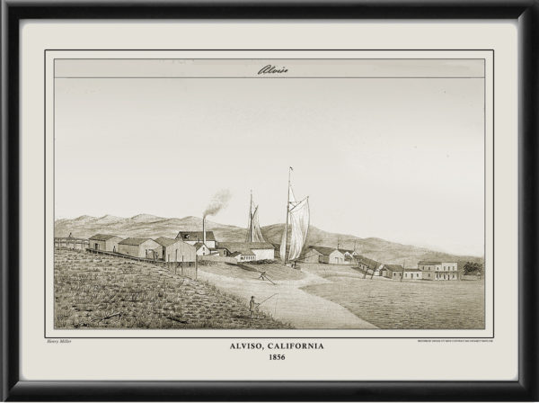 Alviso CA 1856 Restored Map | Vintage City Maps