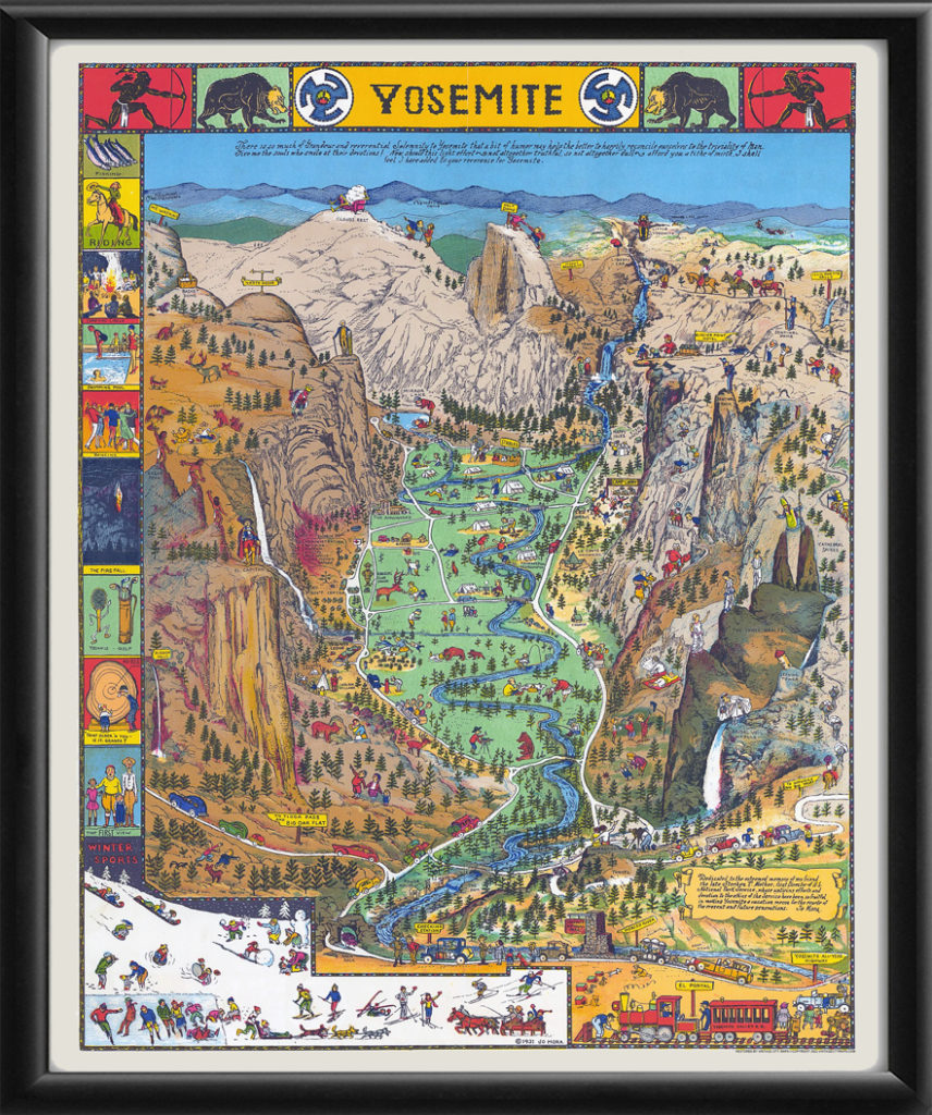 Yosemite National Park 1931 - Vintage City Maps