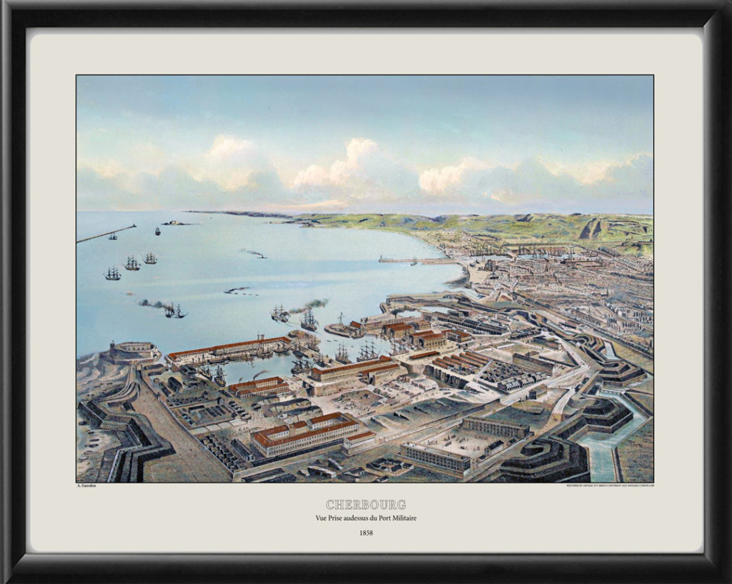 Cherbourg France 1858 Restored Map | Vintage City Maps