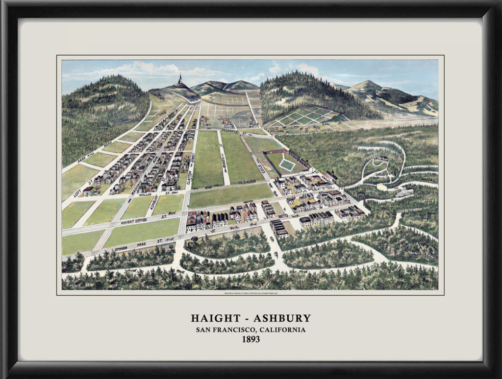 Haight-Ashbury District of San Francisco 1893 - Vintage City Maps