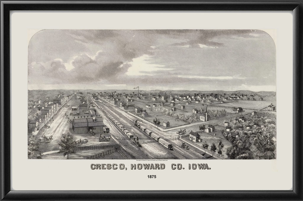 Cresco IA 1875 Restored Map | Vintage City Maps