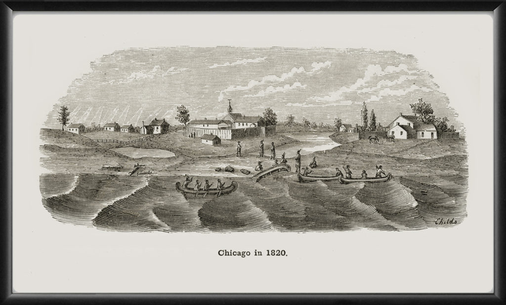 Chicago IL 1820 Restored Map | Vintage City Maps
