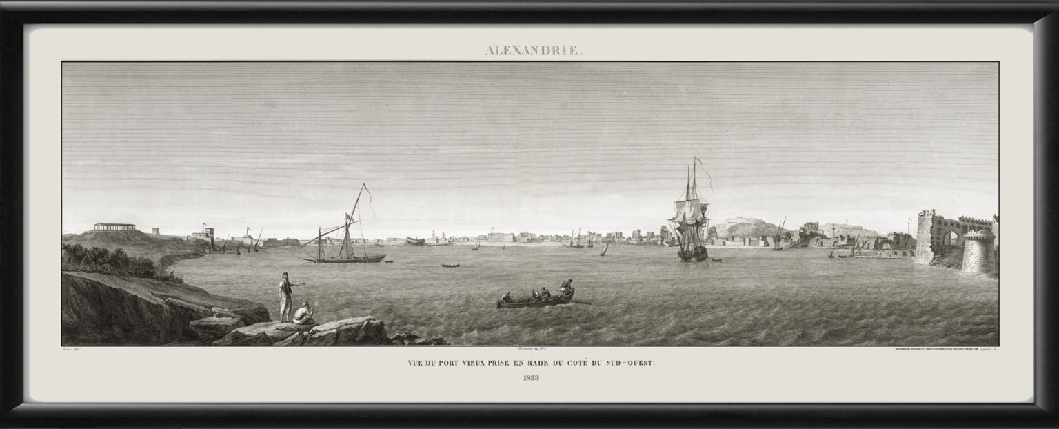 Alexandria Egypt 1823 - Vintage City Maps