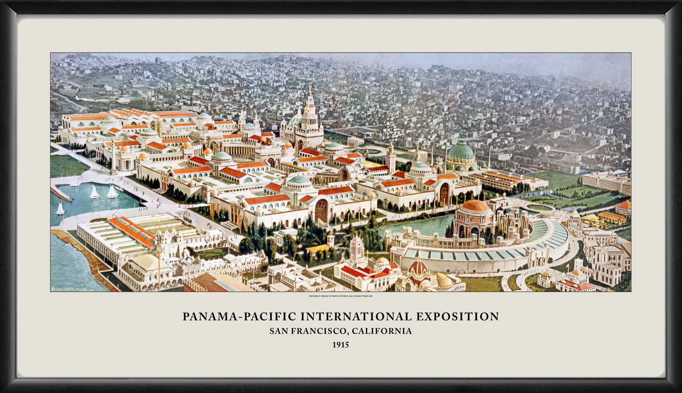 San Francisco Panama-Pacific Expo. 1915 - Vintage City Maps