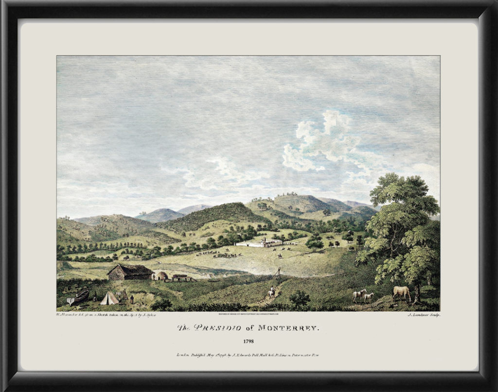 The Presidio of Monterey California 1798 - Vintage City Maps