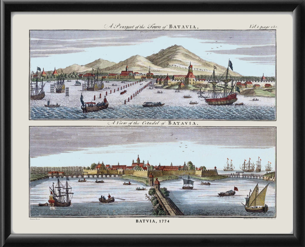 Batavia (Jakarta) Indonesia 1774 - Vintage City Maps